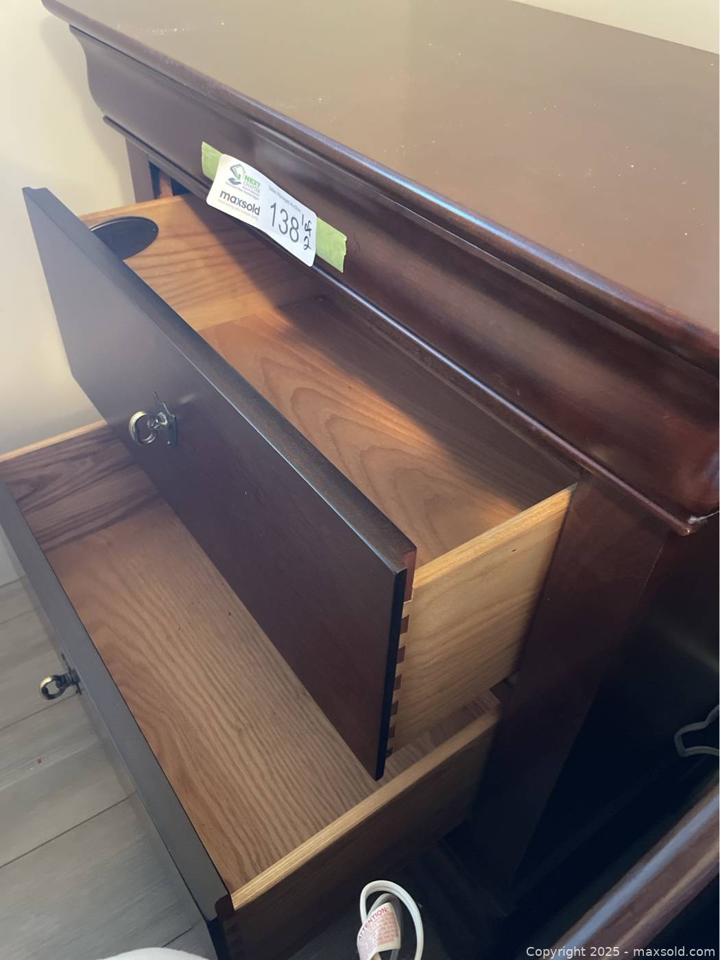 Durham Furniture pair two-drawer wooden side tables | Maxsold