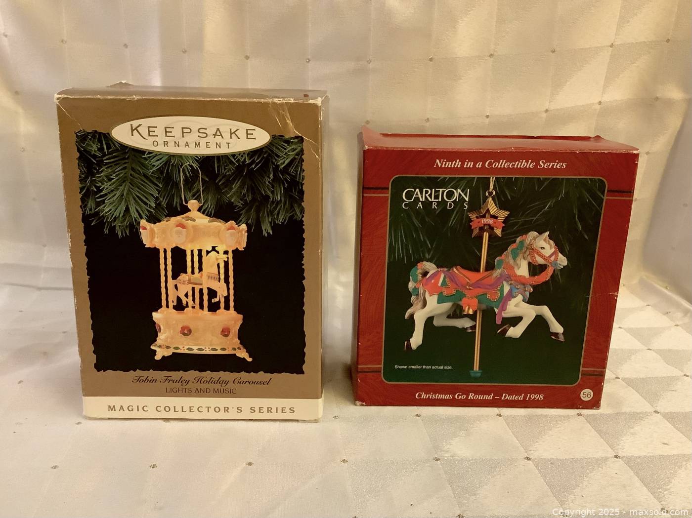 Hallmark 1994 Holiday Carousel & Carlton 1998 Carousel Horse ornaments ...