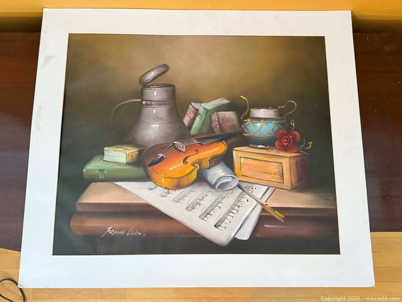 Frank Lean signed still life oil painting | Maxsold