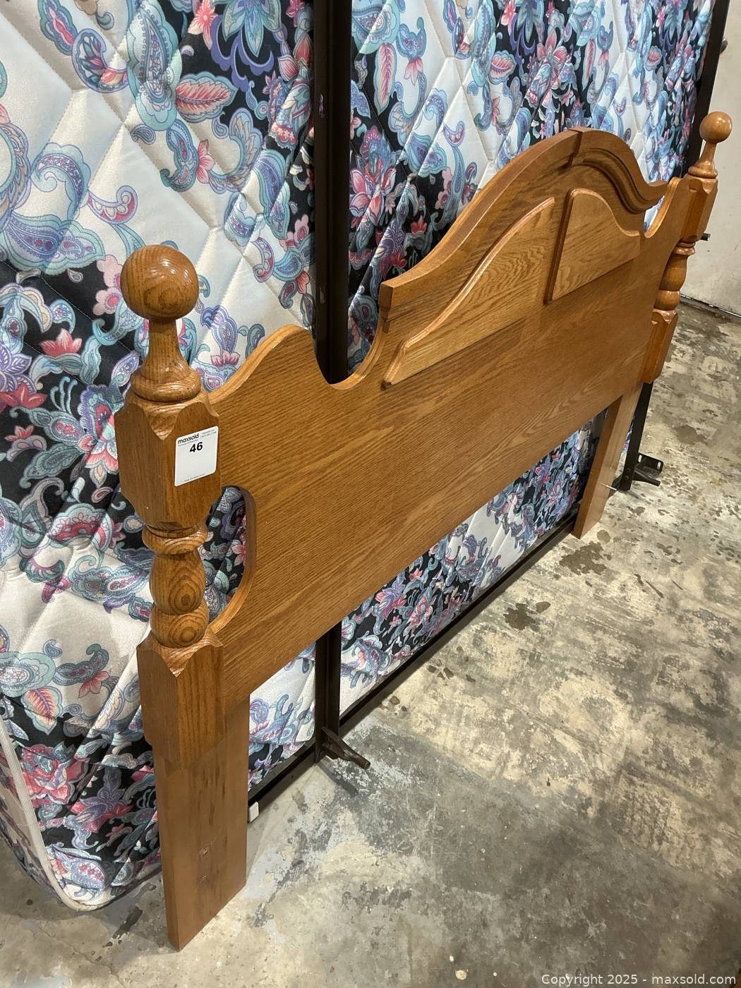 Queen size bed with mattress and steel frame | Maxsold