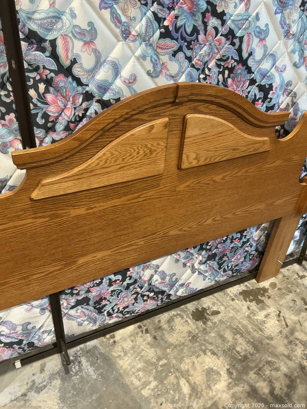 Queen size bed with mattress and steel frame | Maxsold