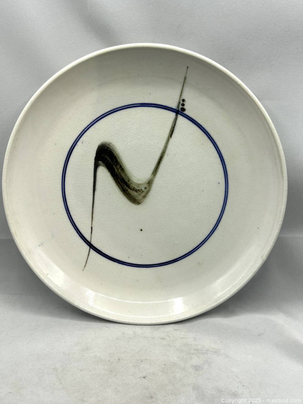 Signed Kanzaki studio pottery charger 12.5 in | Maxsold