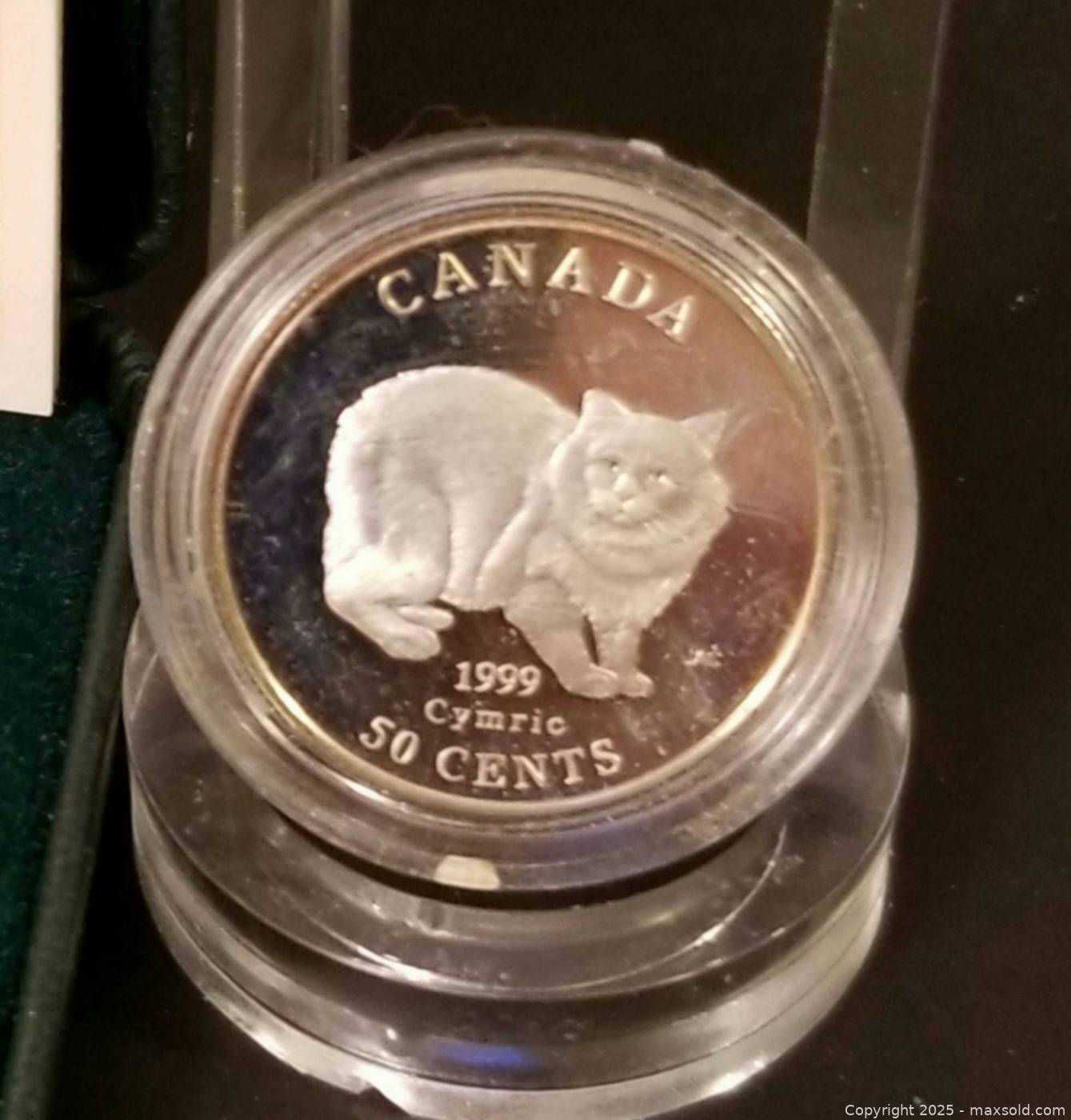 Canadian sterling 50-cent coins 1999 Cymric Cat & 2004 Easter Lily ...