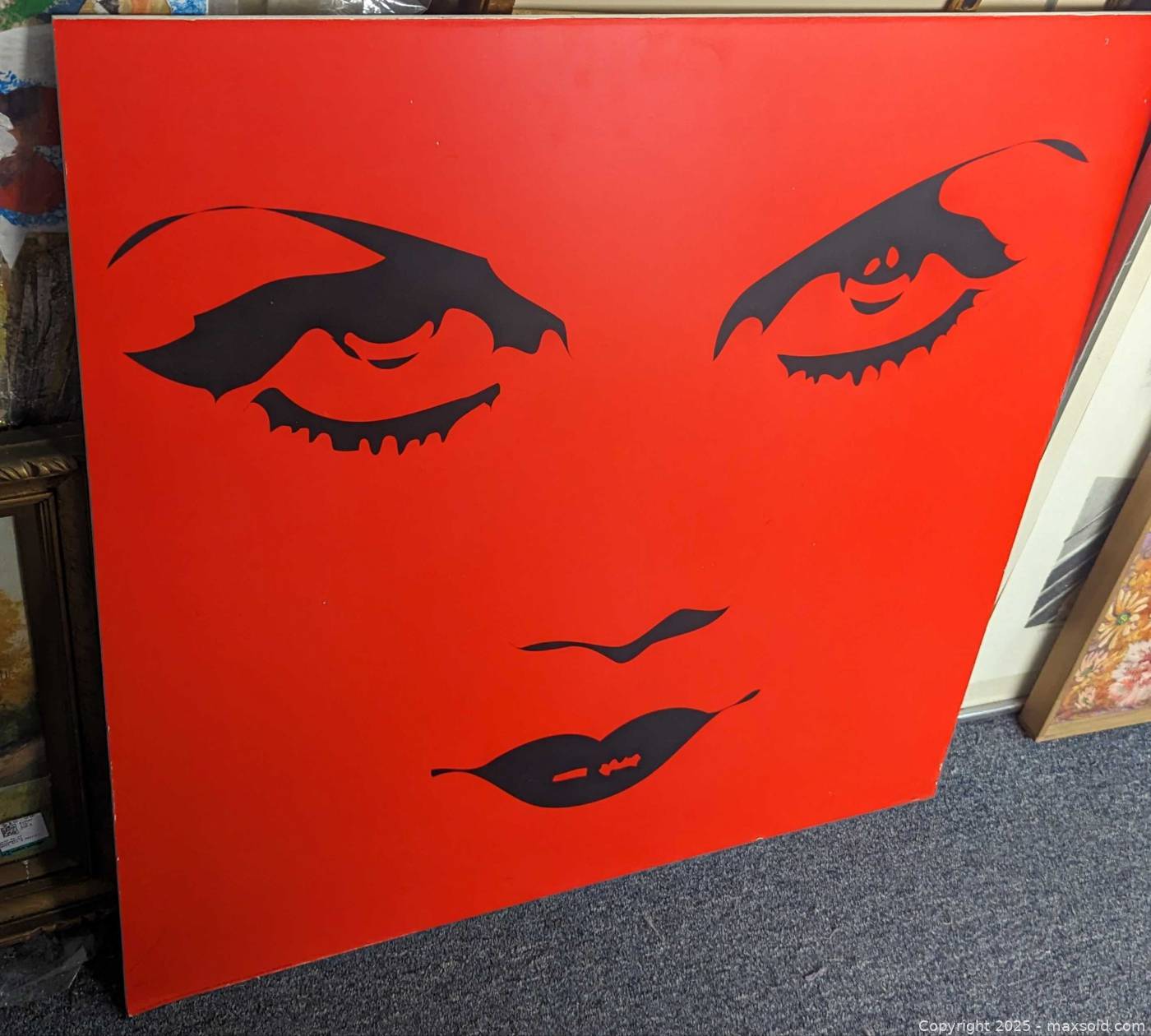 "Starlet" lady face print on wood board | Maxsold