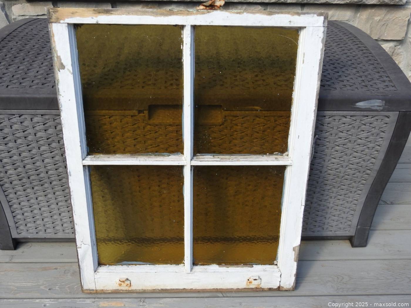 Antique yellow stained glass window | Maxsold