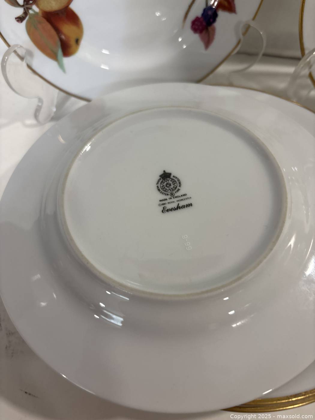 Royal Worcester Evesham Gold dessert plates & egg coddler | Maxsold