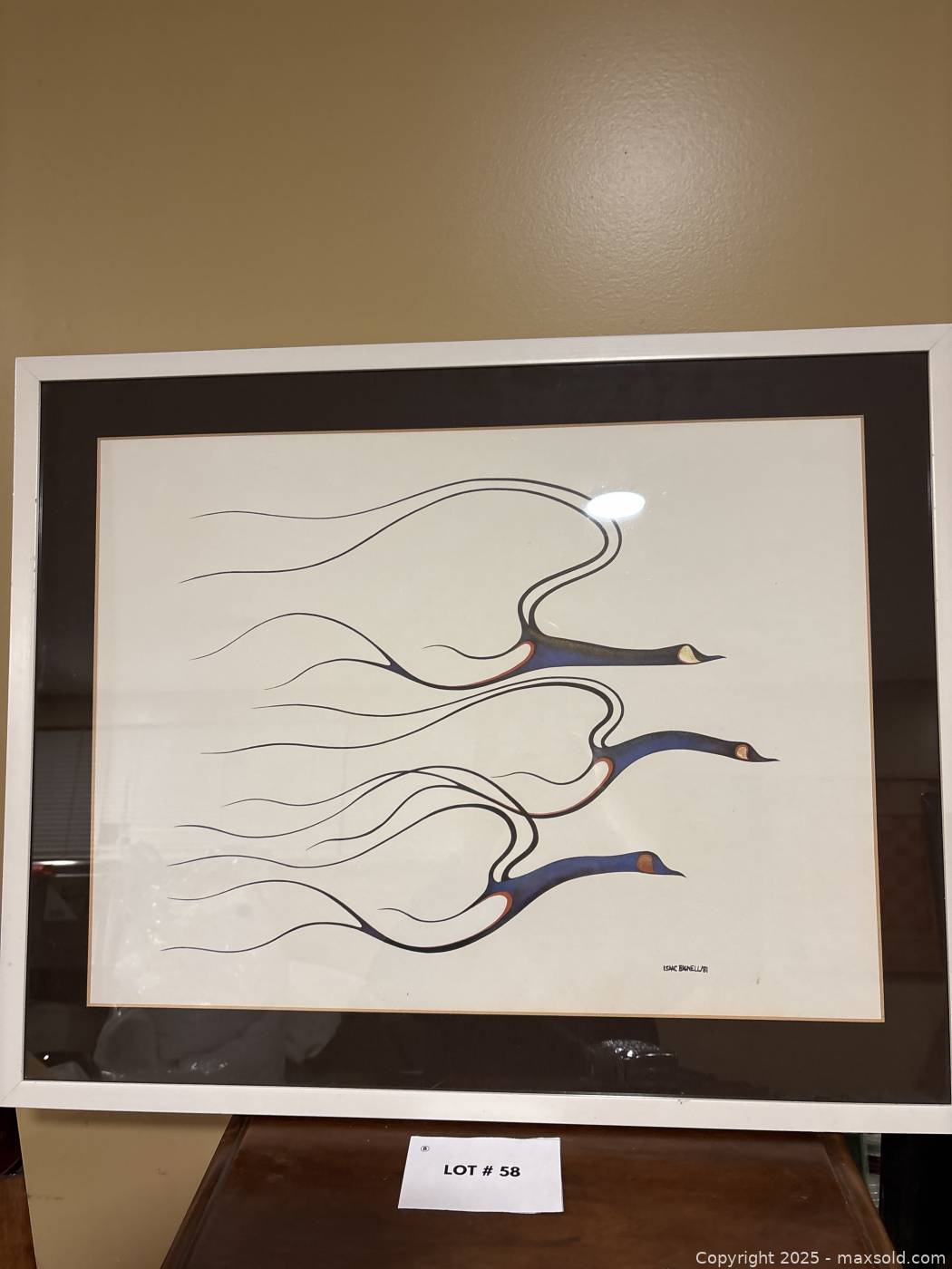 Isaac Bignell 1981 acrylic geese painting | Maxsold