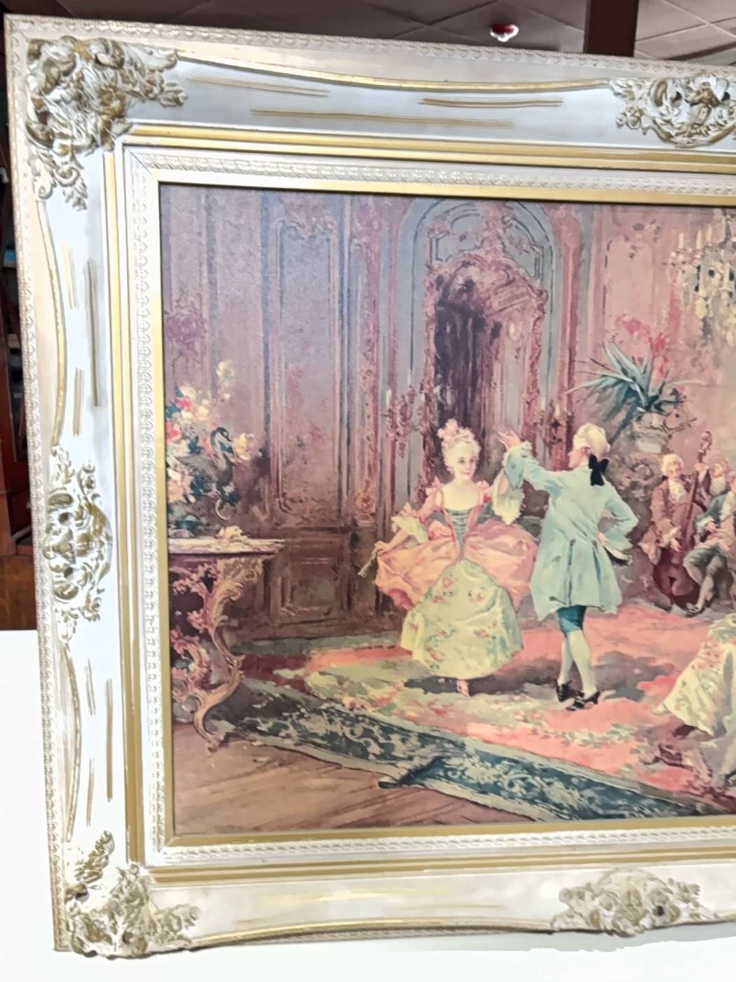 Rococo salon scene framed print | Maxsold