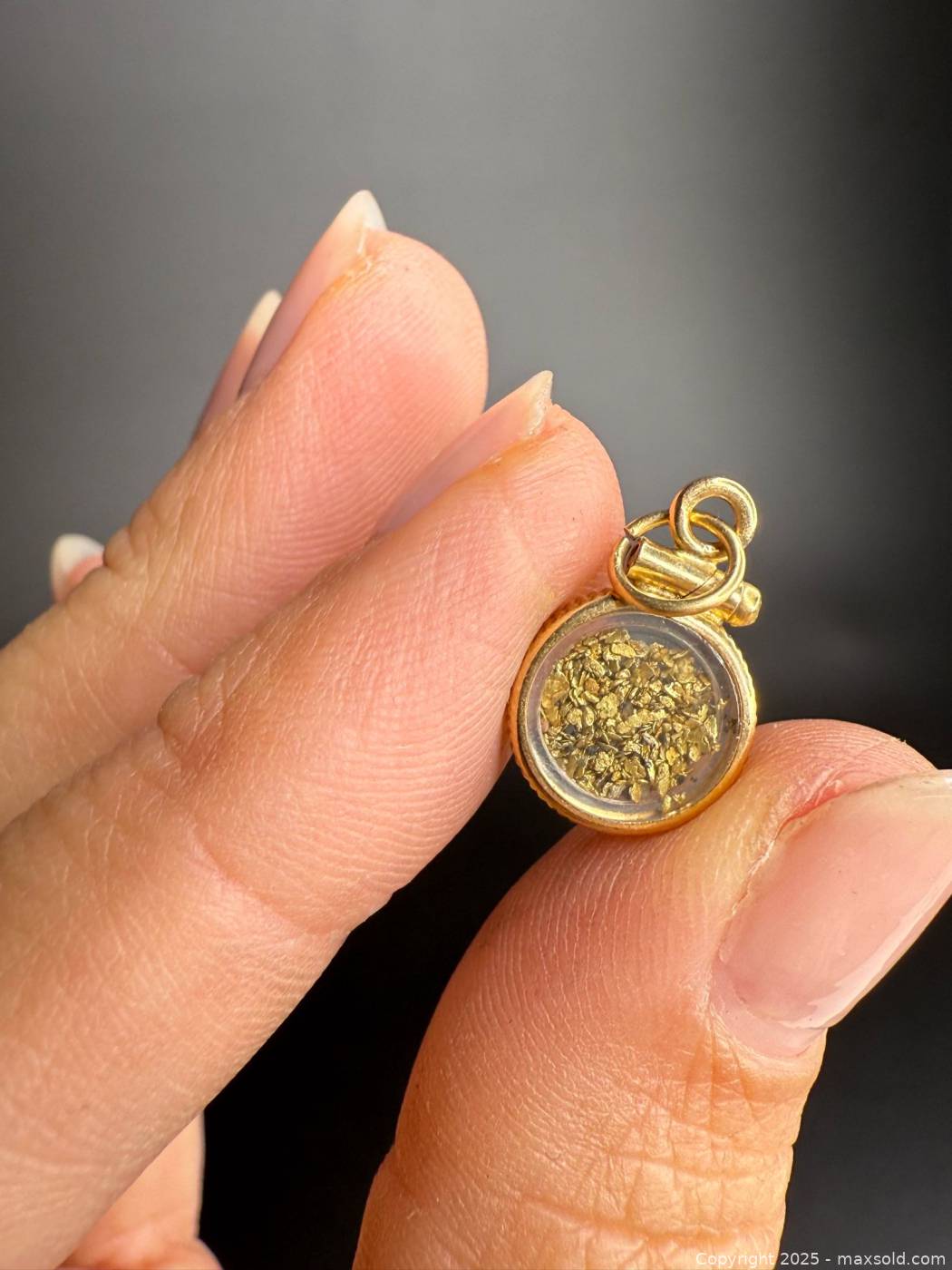 Antique Gold Nugget Shaker Pendant | Maxsold