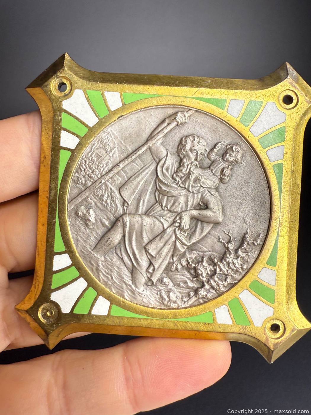 Antique Enamelled Metal Religious Plaque | Maxsold