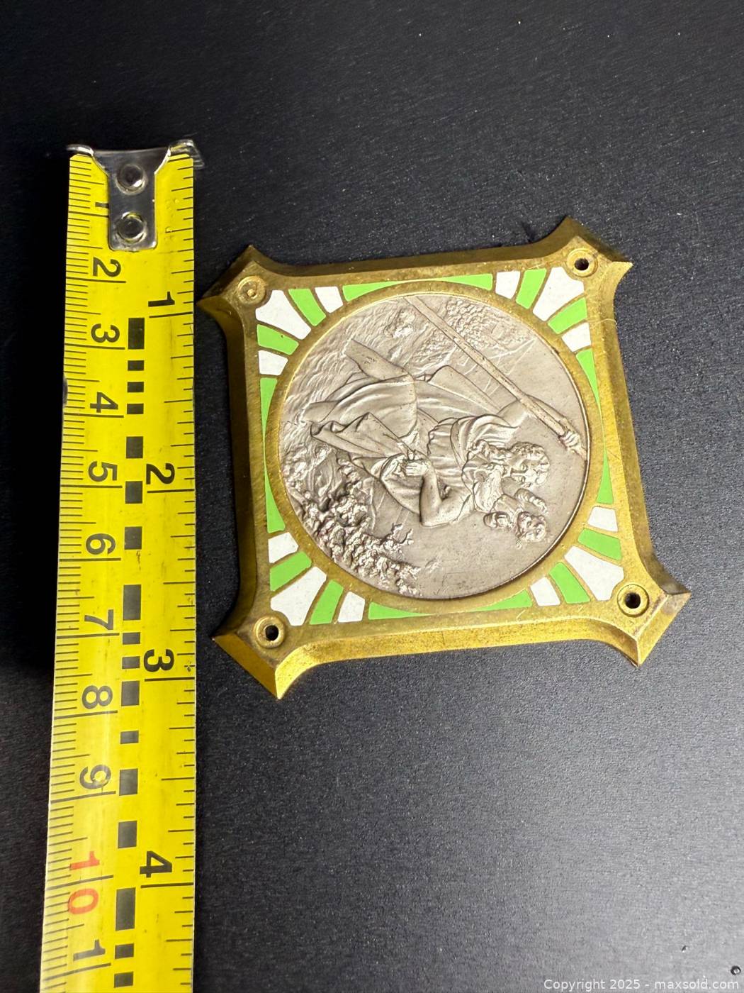 Antique Enamelled Metal Religious Plaque | Maxsold
