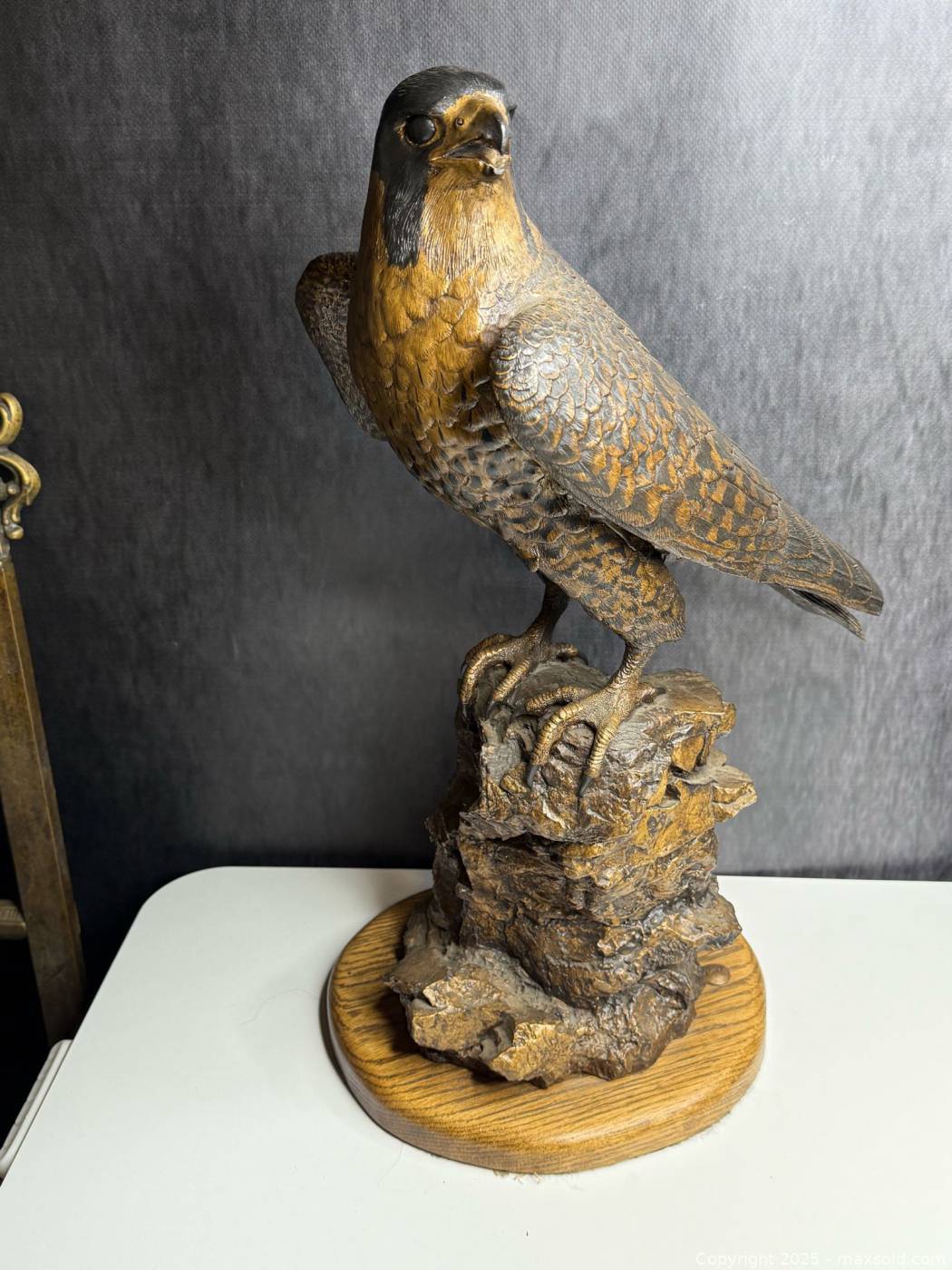 Signed Cold Painted Bronze Hawk Sculpture | Maxsold