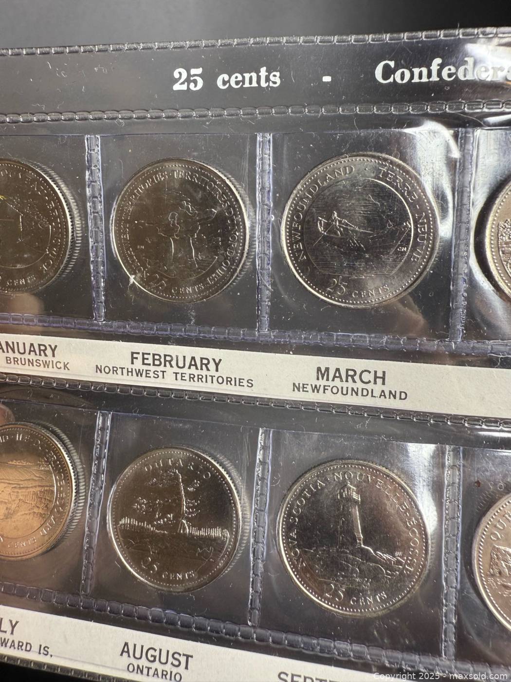 1992 Canadian 125th Anniversary 25-Cent Provincial/Territorial Coin Set ...