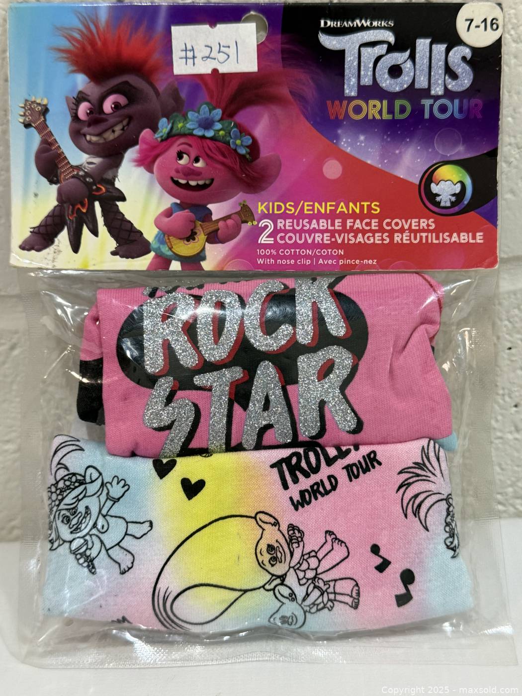 Trolls World Tour Kids Reusable Face Covers 2-Pack | Maxsold