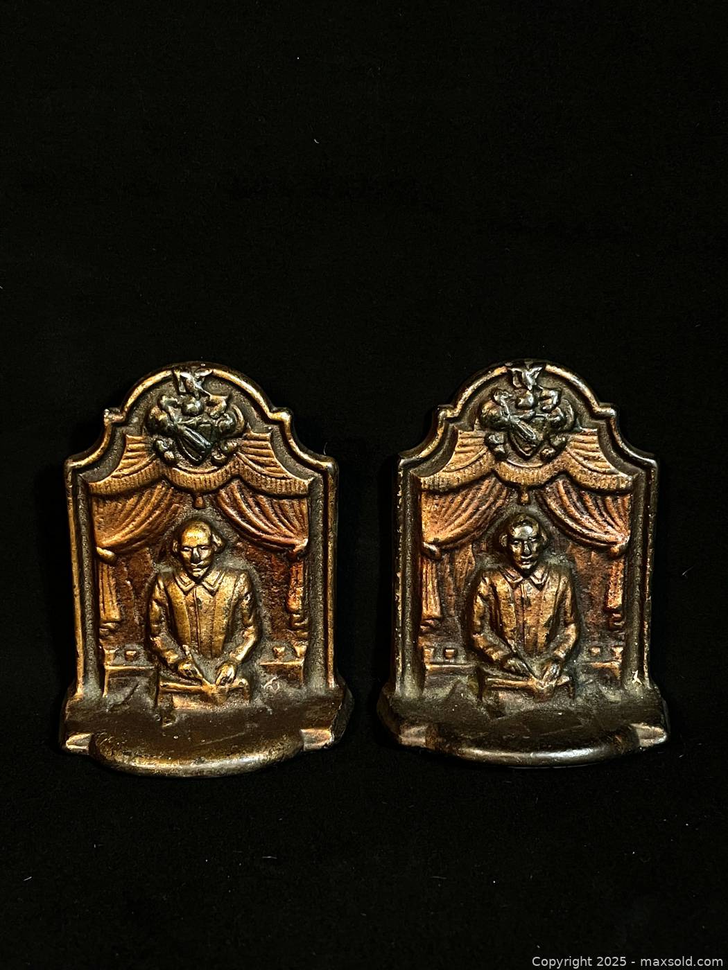 Pair of Bronzed Shakespeare Bookends | Maxsold