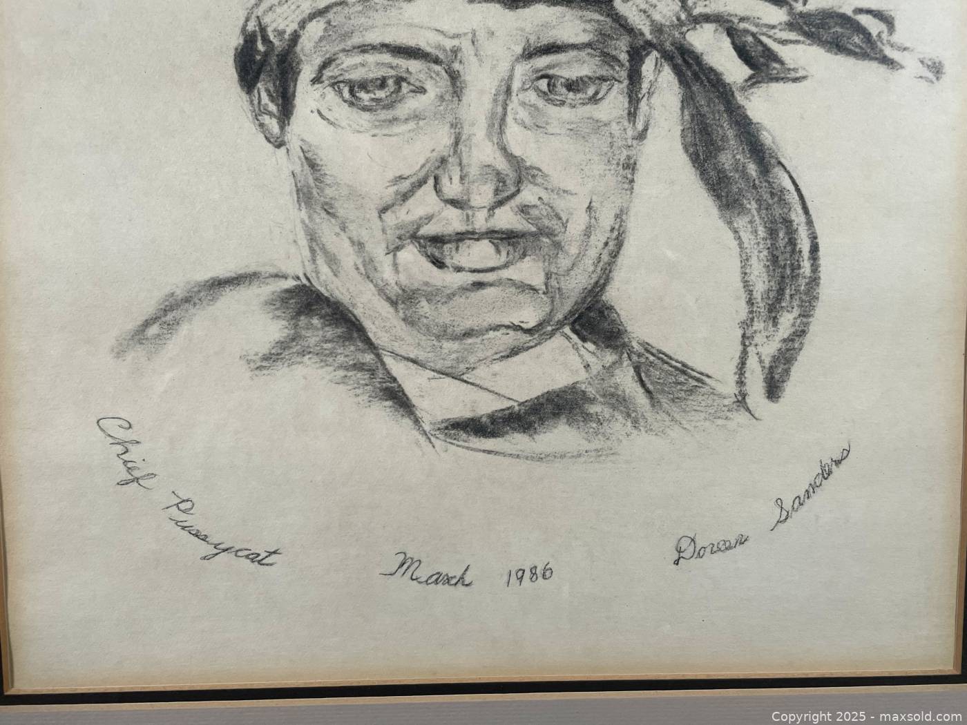 Framed Pencil Portrait By Doreen Sanders | Maxsold