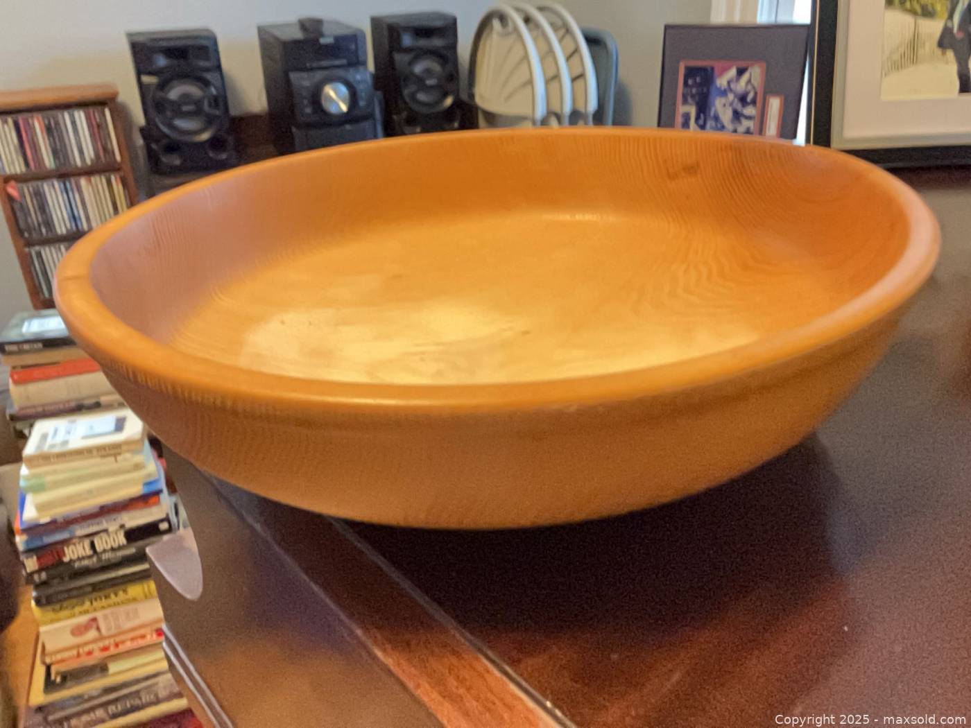Hand-Turned Solid Wood Bowl, 14" | Maxsold