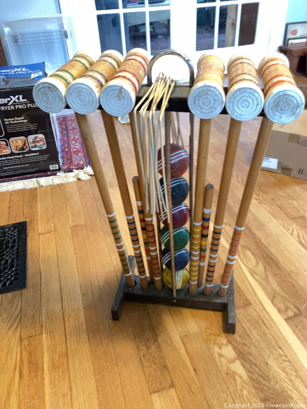 Vintage wooden croquet set with stand | Maxsold