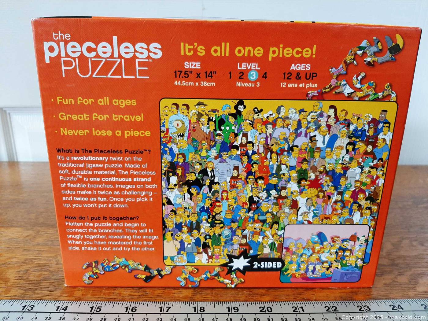 The Simpsons 17.5" x 14" double-sided pieceless puzzle | Maxsold