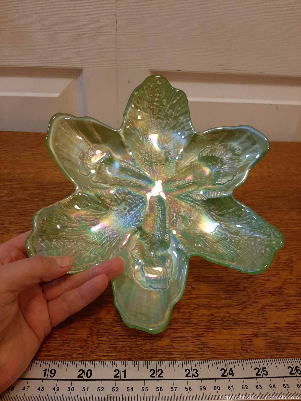 Indiana Glass Green Carnival Iris Candy Dish | Maxsold