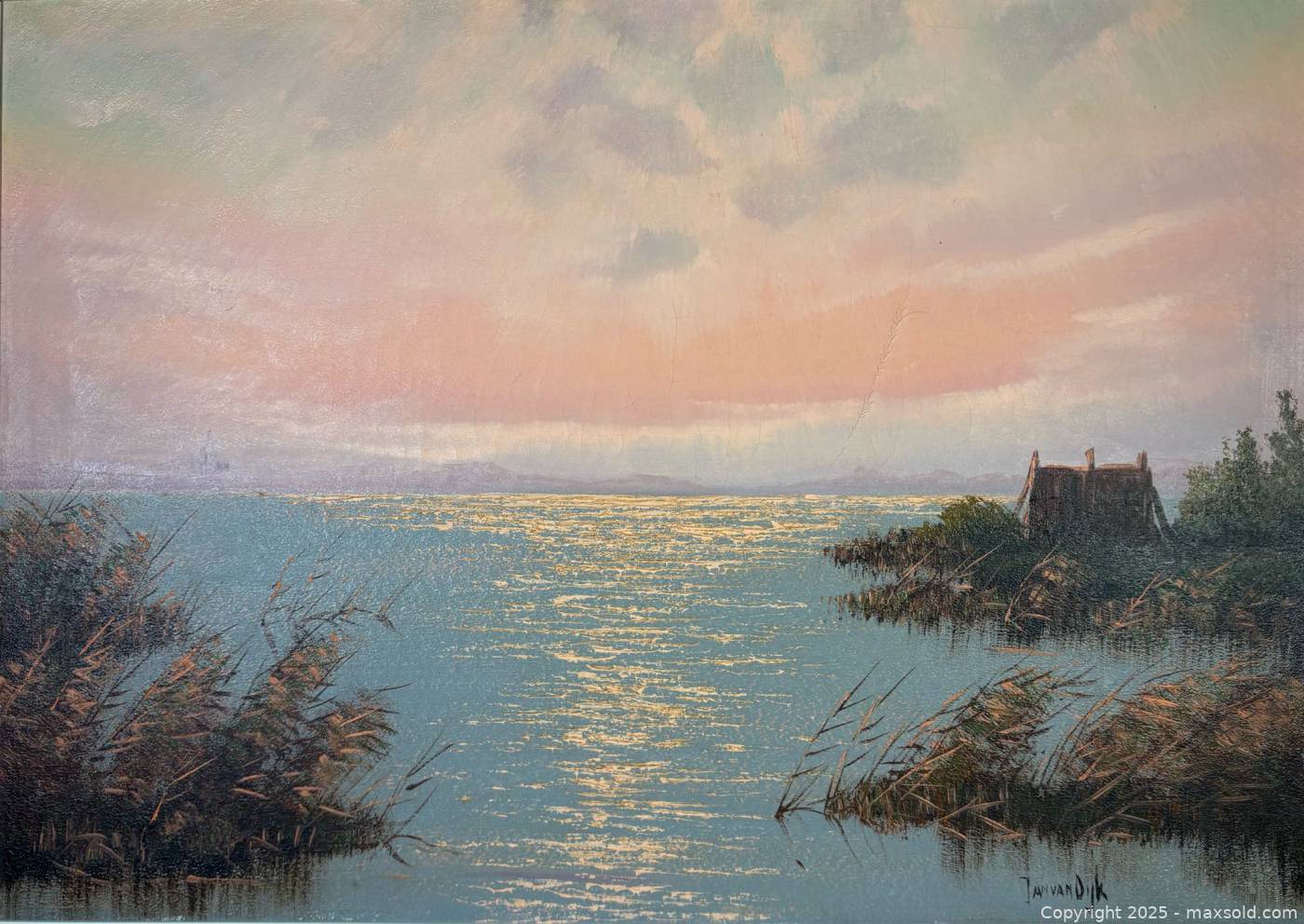 Framed Jan Van Dyk signed oil painting | Maxsold