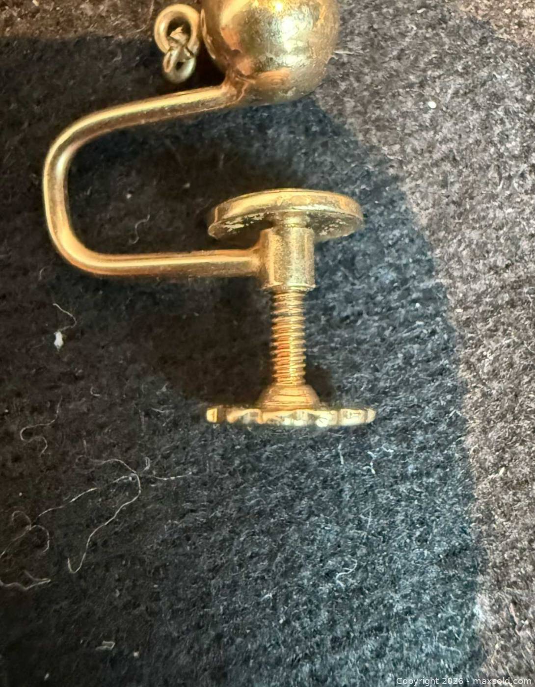 14K yellow gold screw-back ball drop earrings | Maxsold