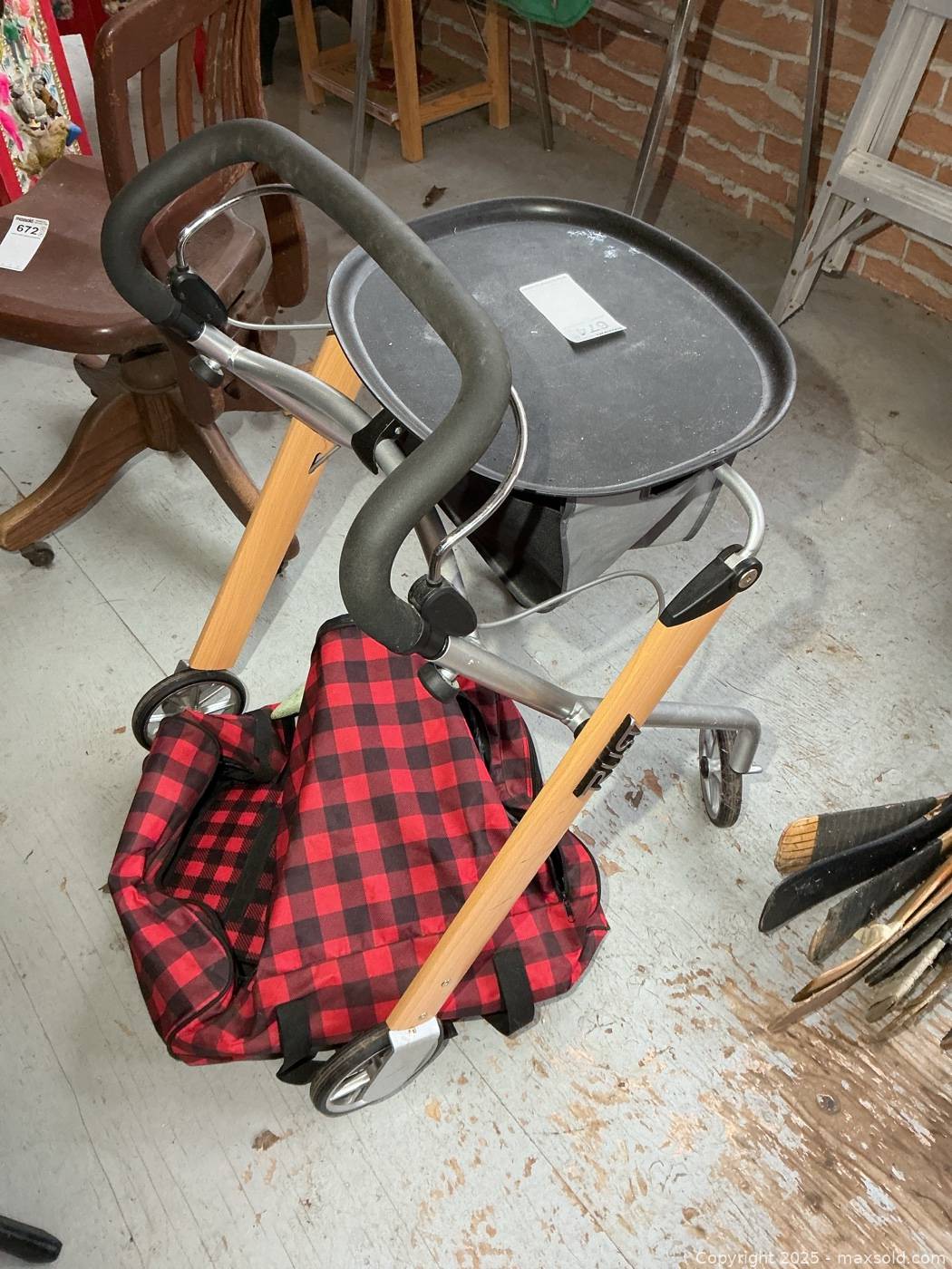 Trust collapsible walker with tray and booster cables | Maxsold