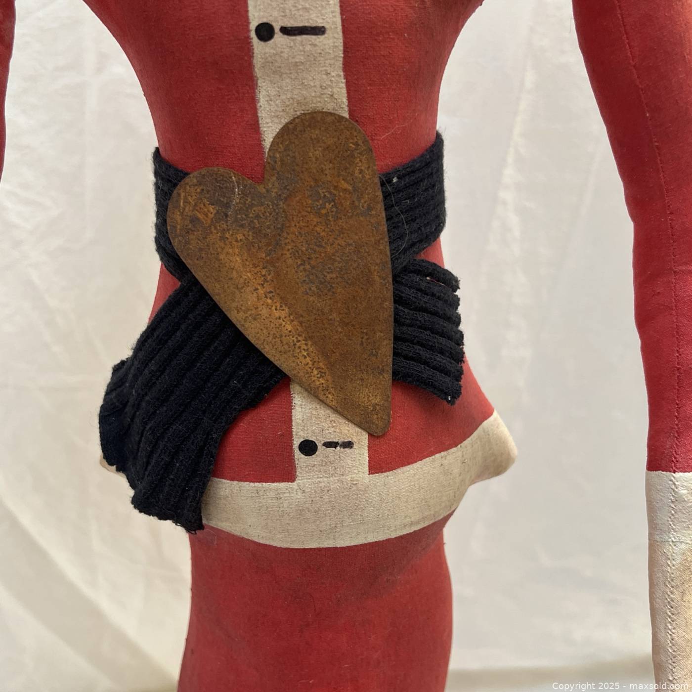 Vintage 20" handmade cloth Santa doll, primitive folk art style | Maxsold