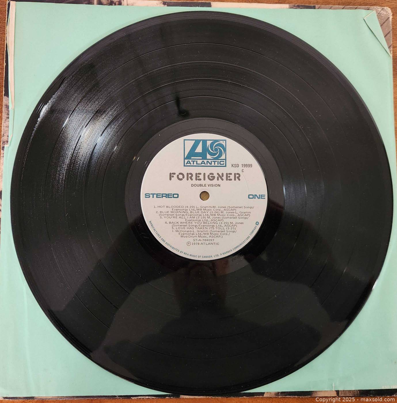 Foreigner “Double Vision” vinyl LP | Maxsold