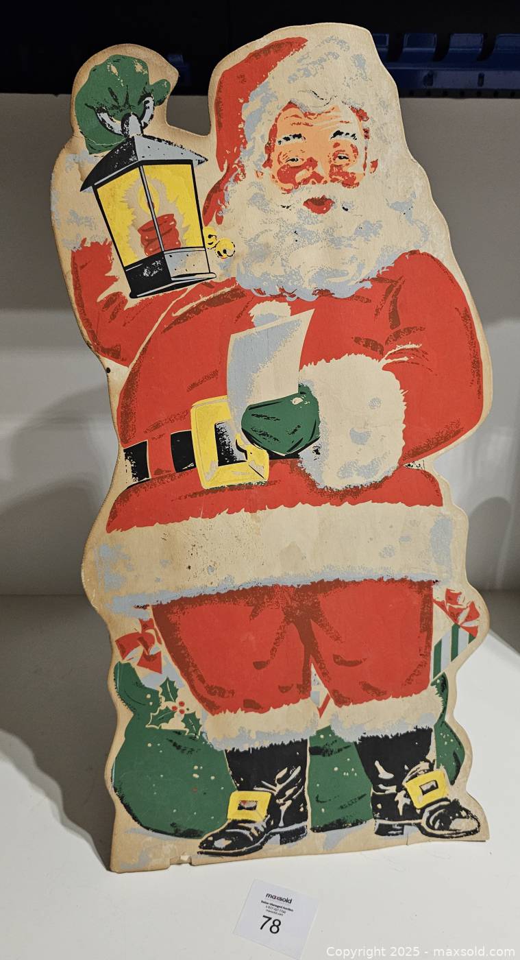 Vintage die-cut Santa Claus stand-up decoration | Maxsold