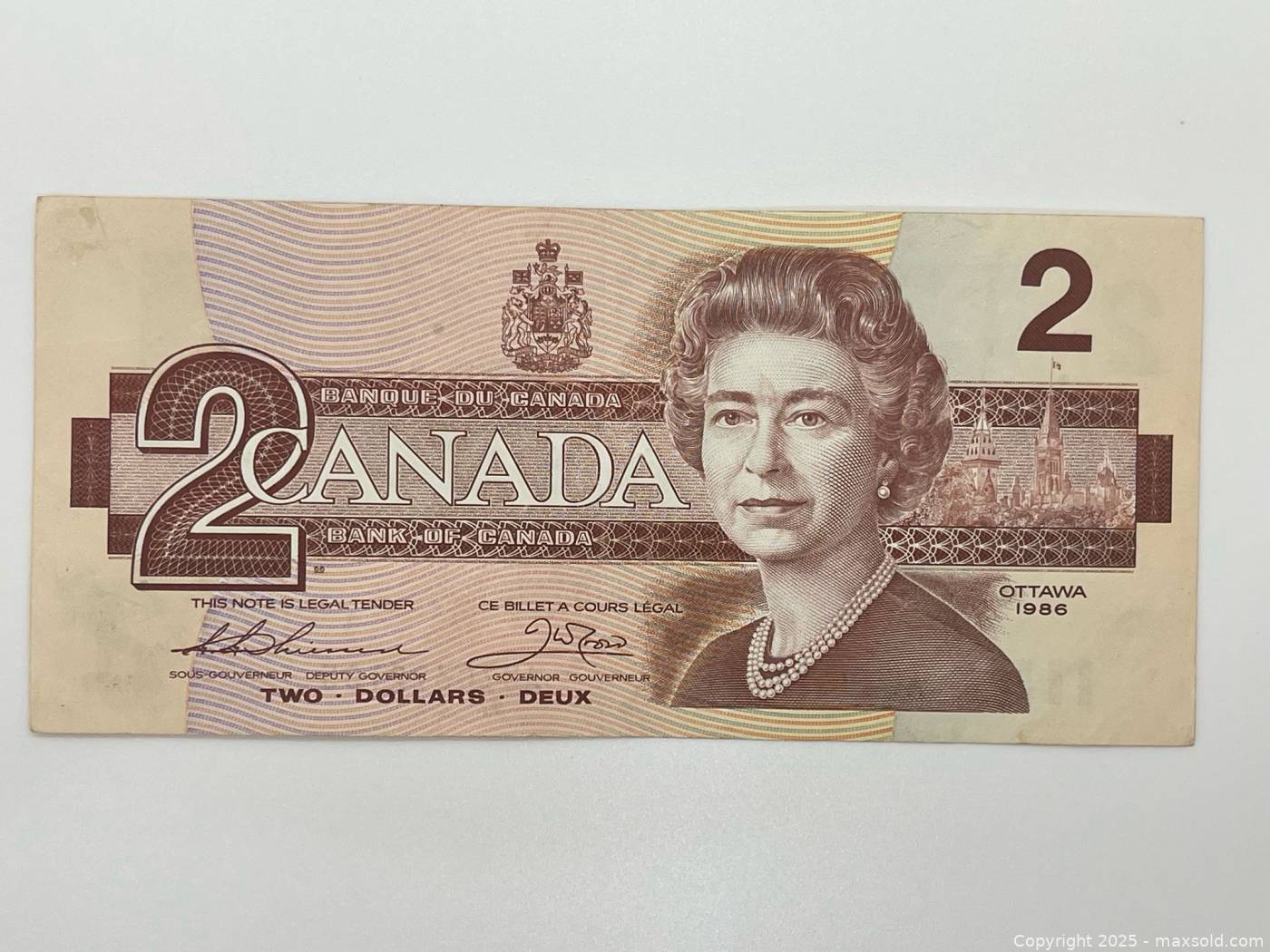 Two 1986 Bank of Canada $2 replacement banknotes | Maxsold