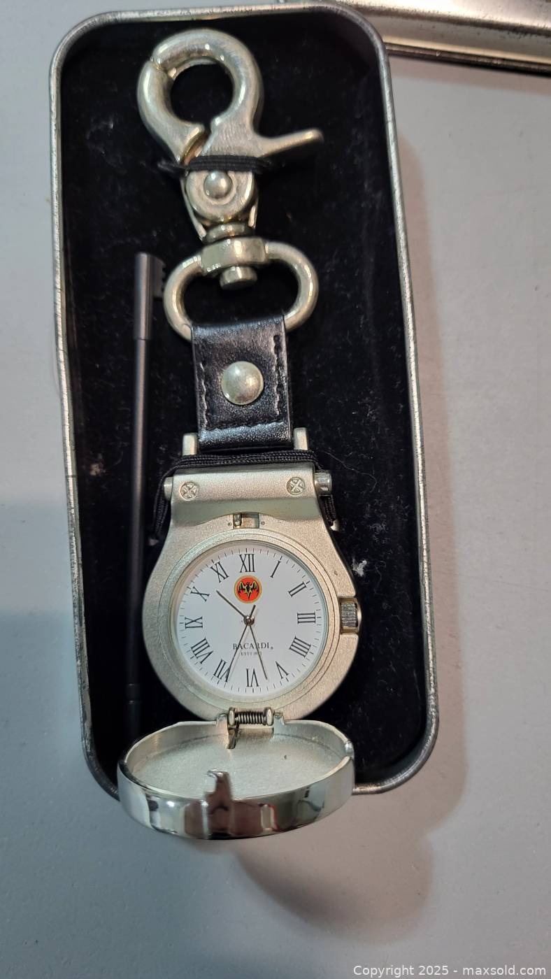 Bacardi Pocket Watch Keychain Set | Maxsold