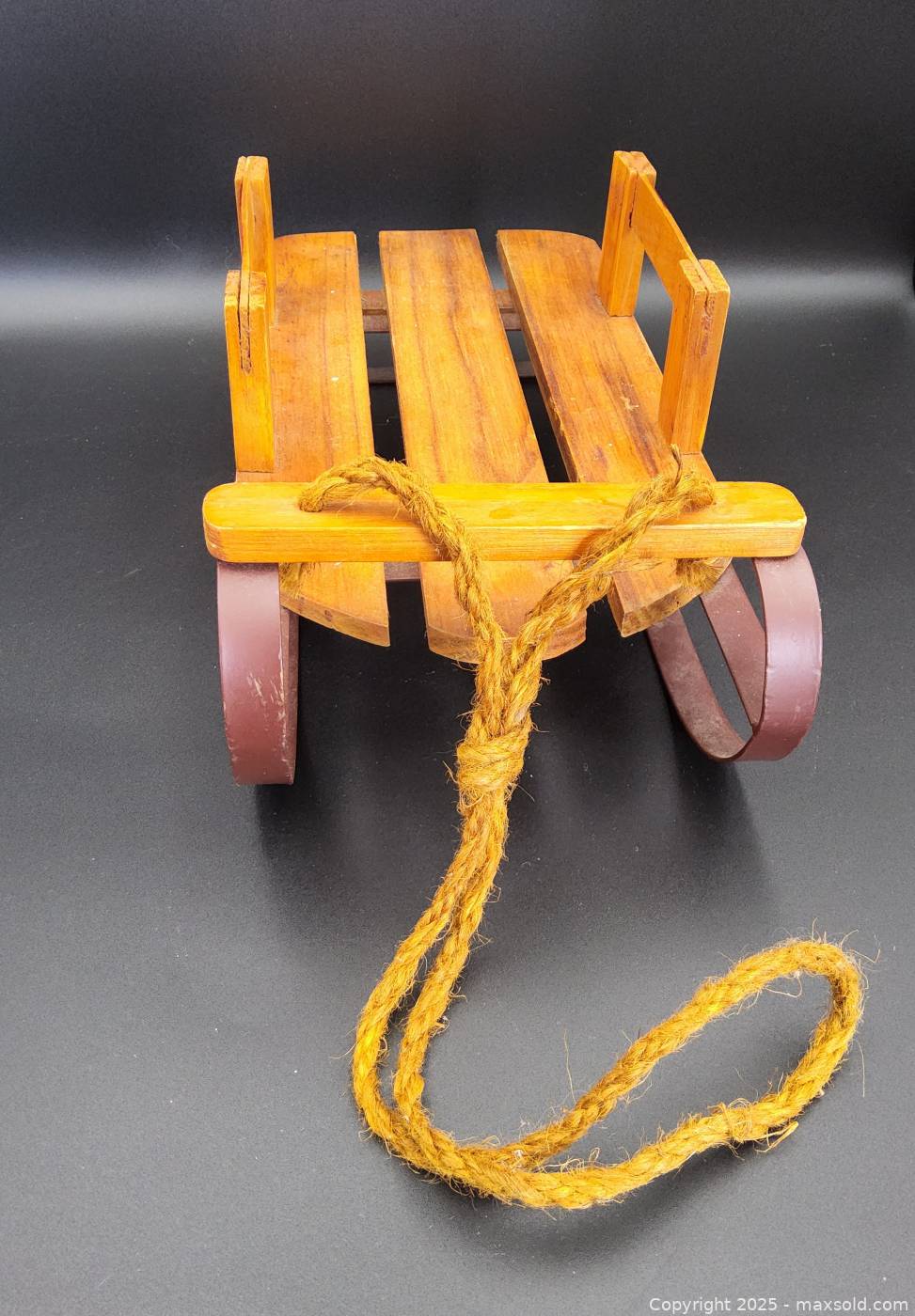 Handmade wood and metal decorative sleigh | Maxsold
