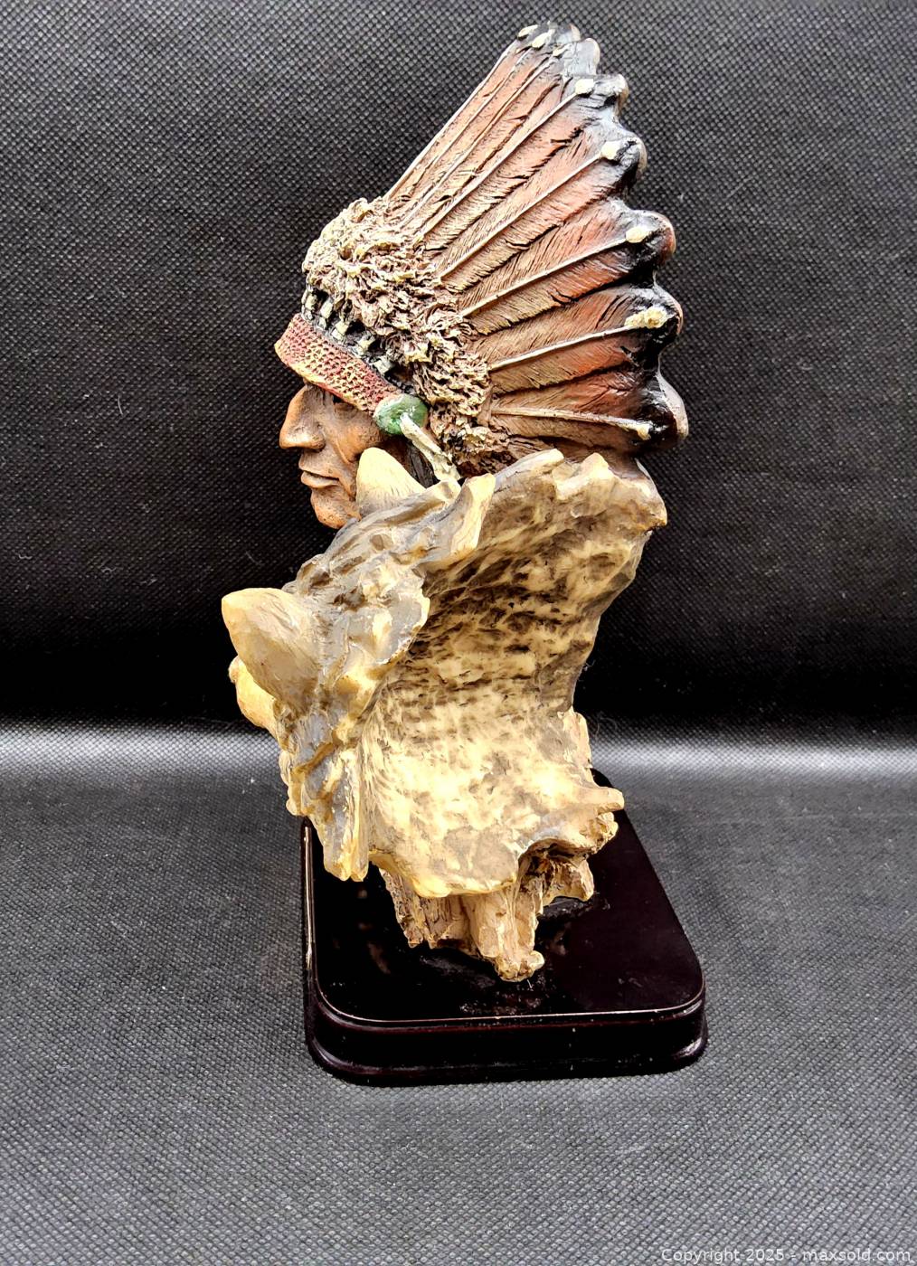 Louis Dionne Resin Sculpture Chief & Wolf 9" | Maxsold