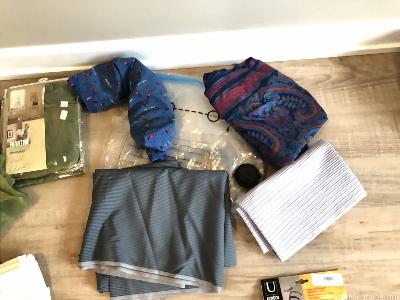 Mixed Linens & Curtain Hardware Lot | Maxsold