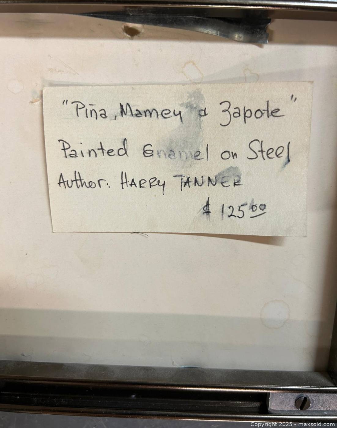 Harry Tanner enamel on steel still life artwork | Maxsold