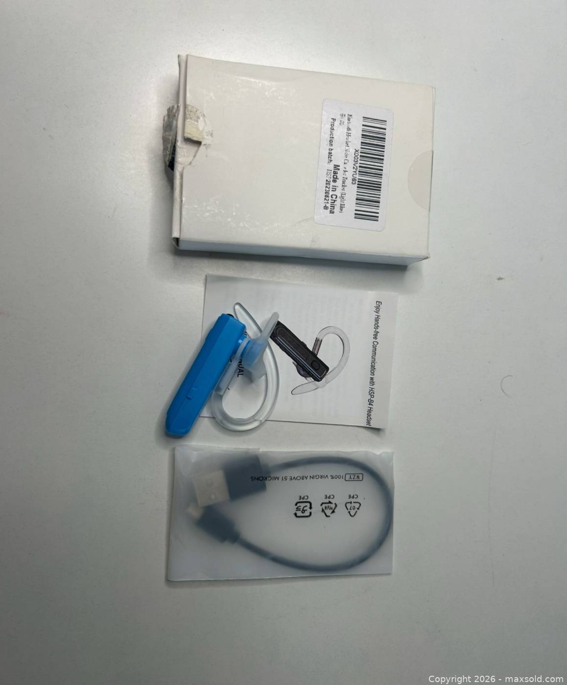 Bluetooth Mono Ear Headset With Cable | Maxsold