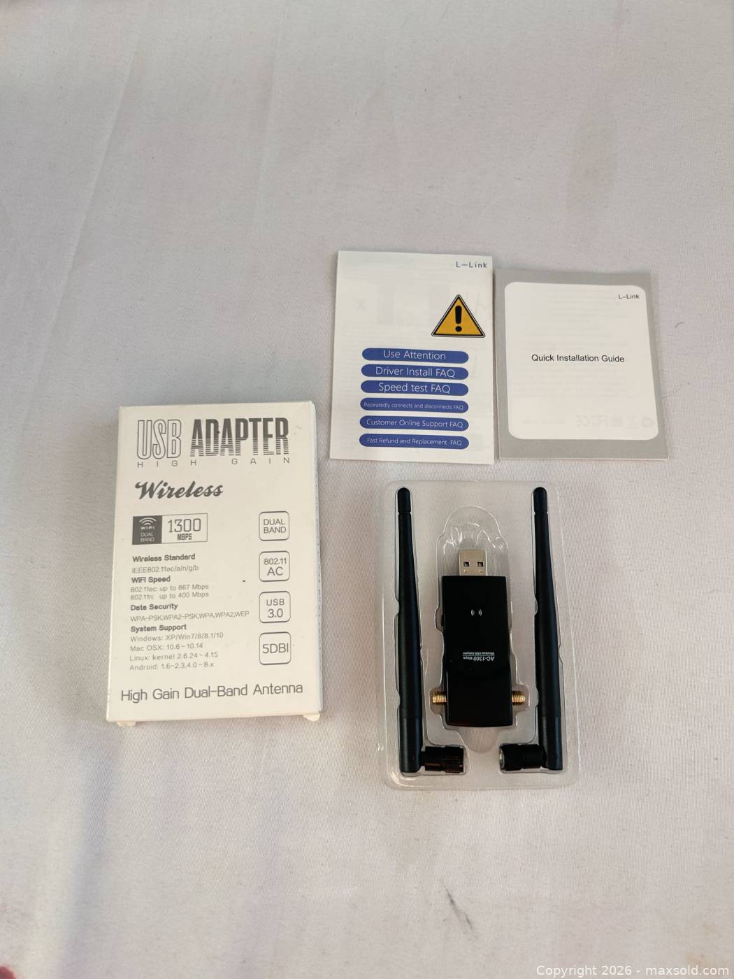 L-Link AC1300 USB 3.0 Dual-Band Wi-Fi Adapter | Maxsold