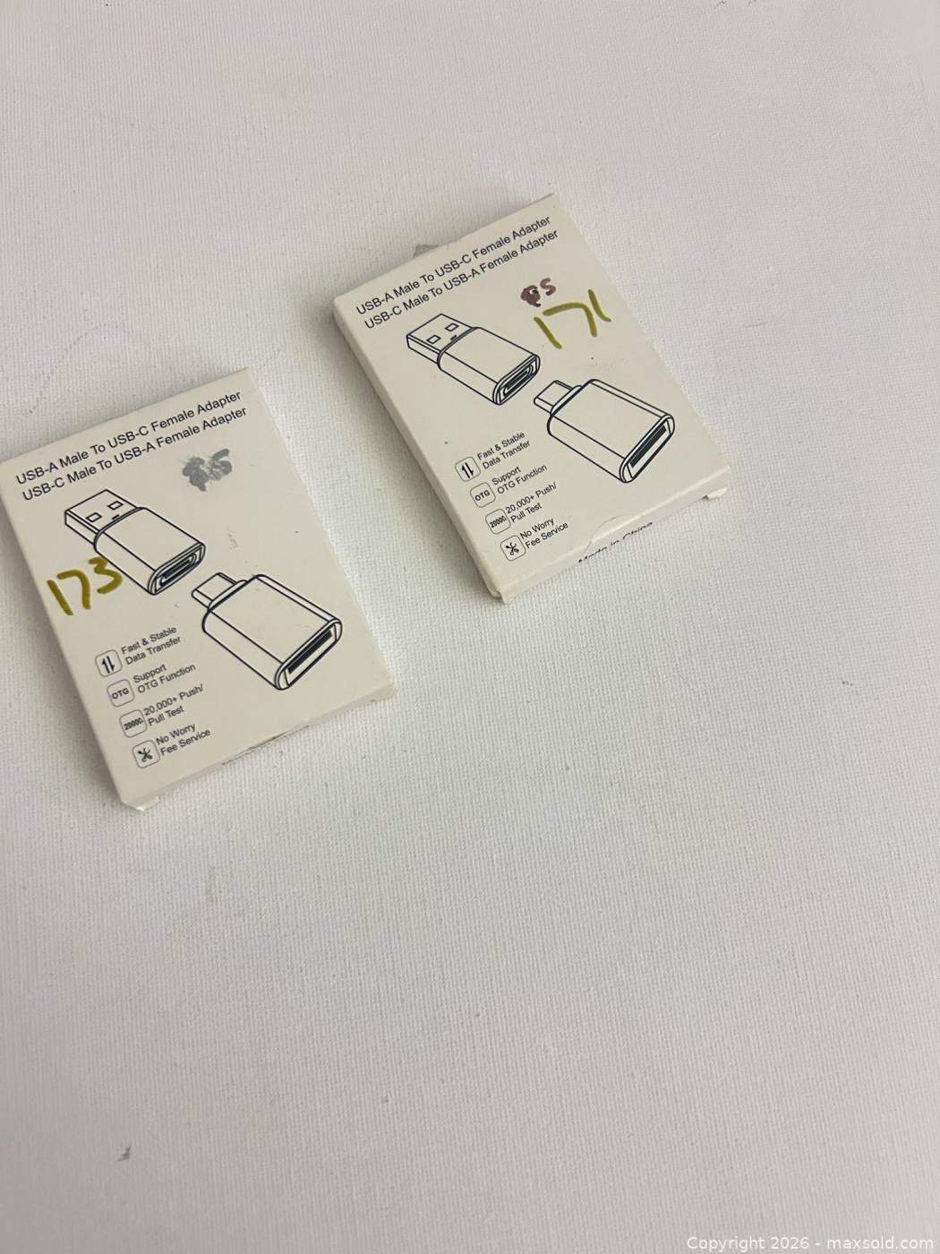 USB-A to USB-C Adapters, 2-Pack | Maxsold