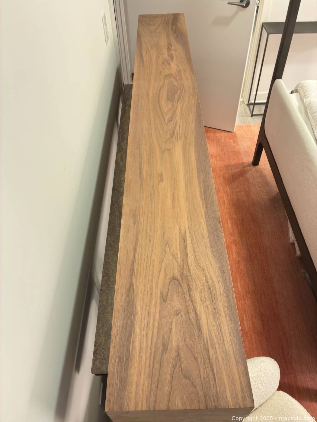 Solid walnut fireplace mantel 77" x 10" | Maxsold