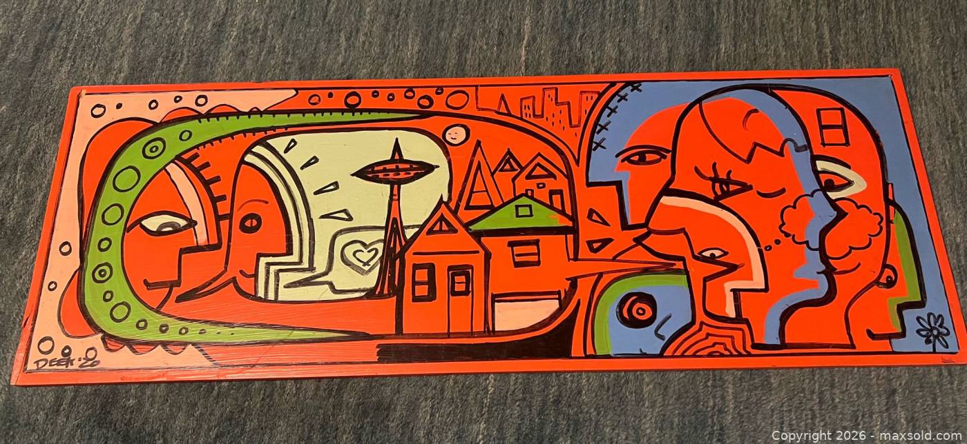 Derek Diedricksen signed ink & acrylic painting on plywood | Maxsold