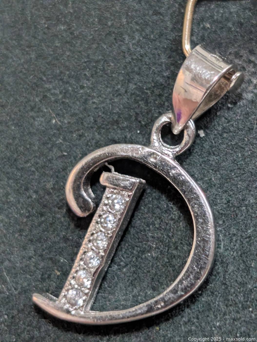 Silver CZ Initial “D” Pendant | Maxsold
