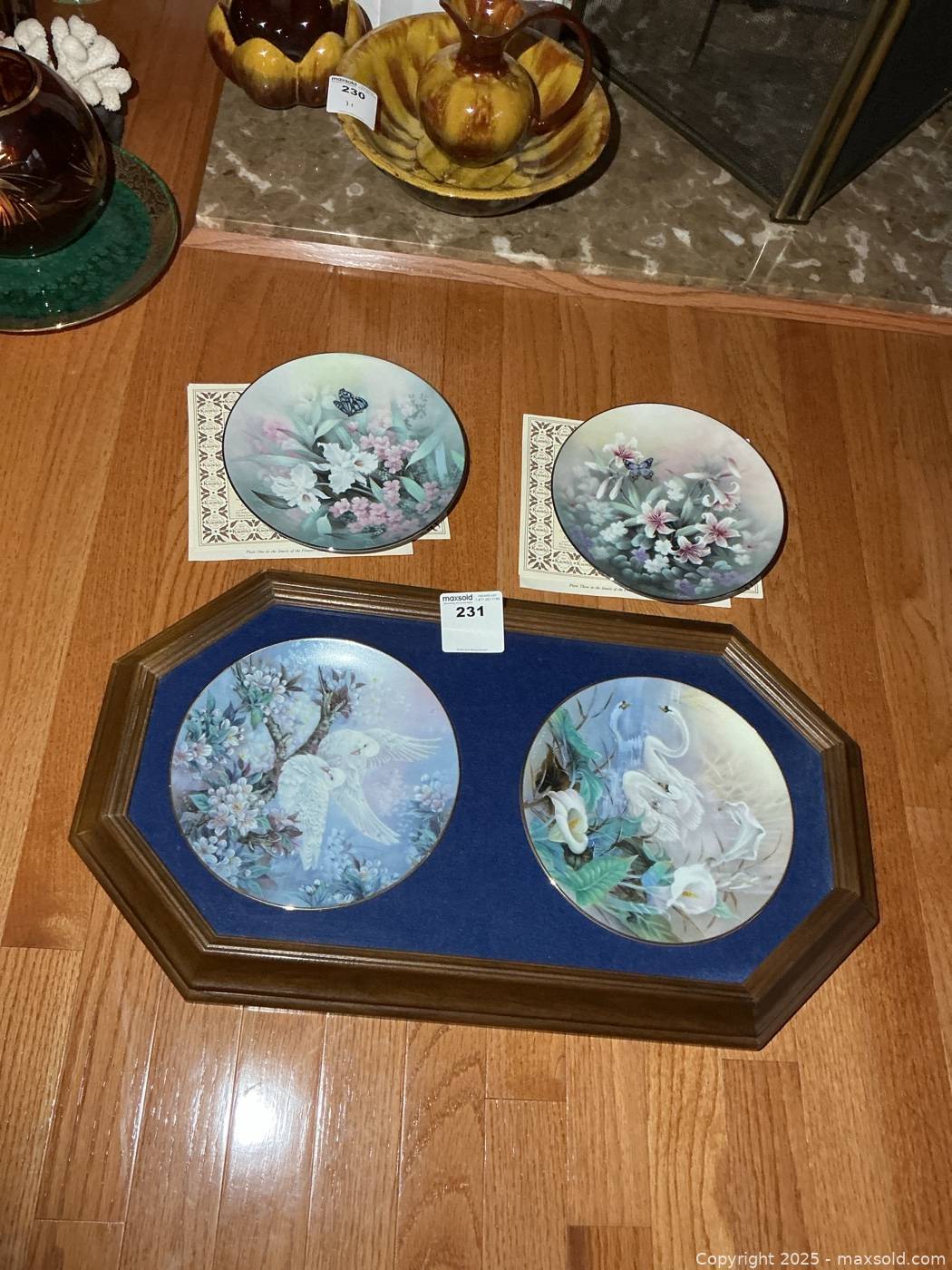 Framed pair and two loose decorative porcelain collector plates | Maxsold