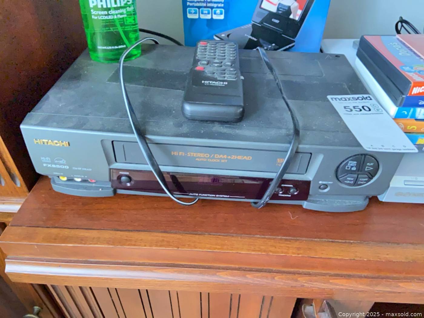 Hitachi VHS player, Sony DVP-NS45P DVD player, Coby portable DVD player ...