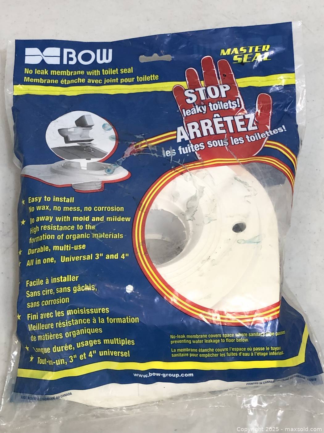 Bow Master Seal no-leak toilet seal | Maxsold