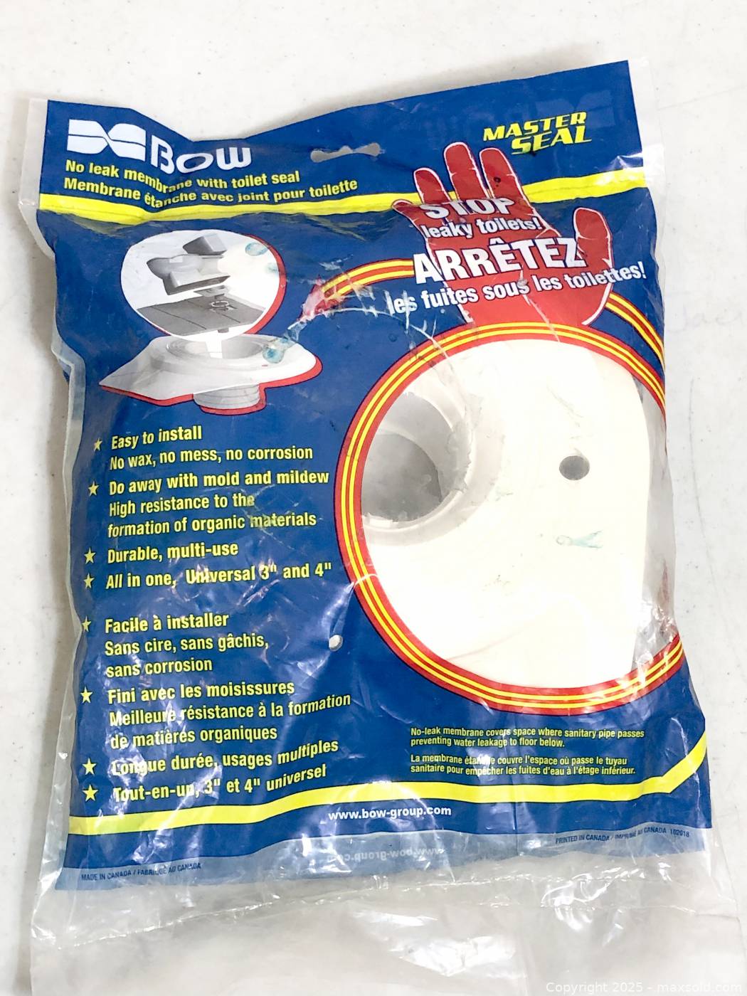 Bow Master Seal no-leak toilet seal | Maxsold