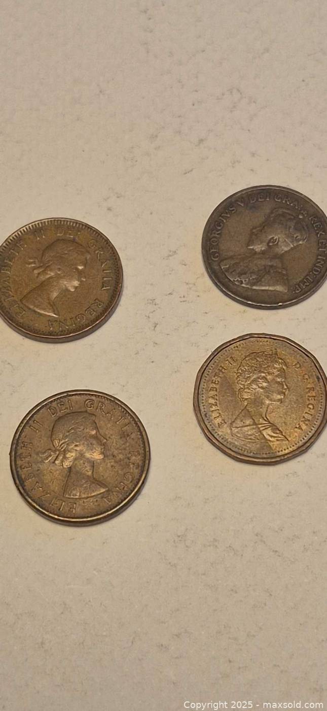 1931 1953 1958 1985 Canadian One Cent Coins | Maxsold