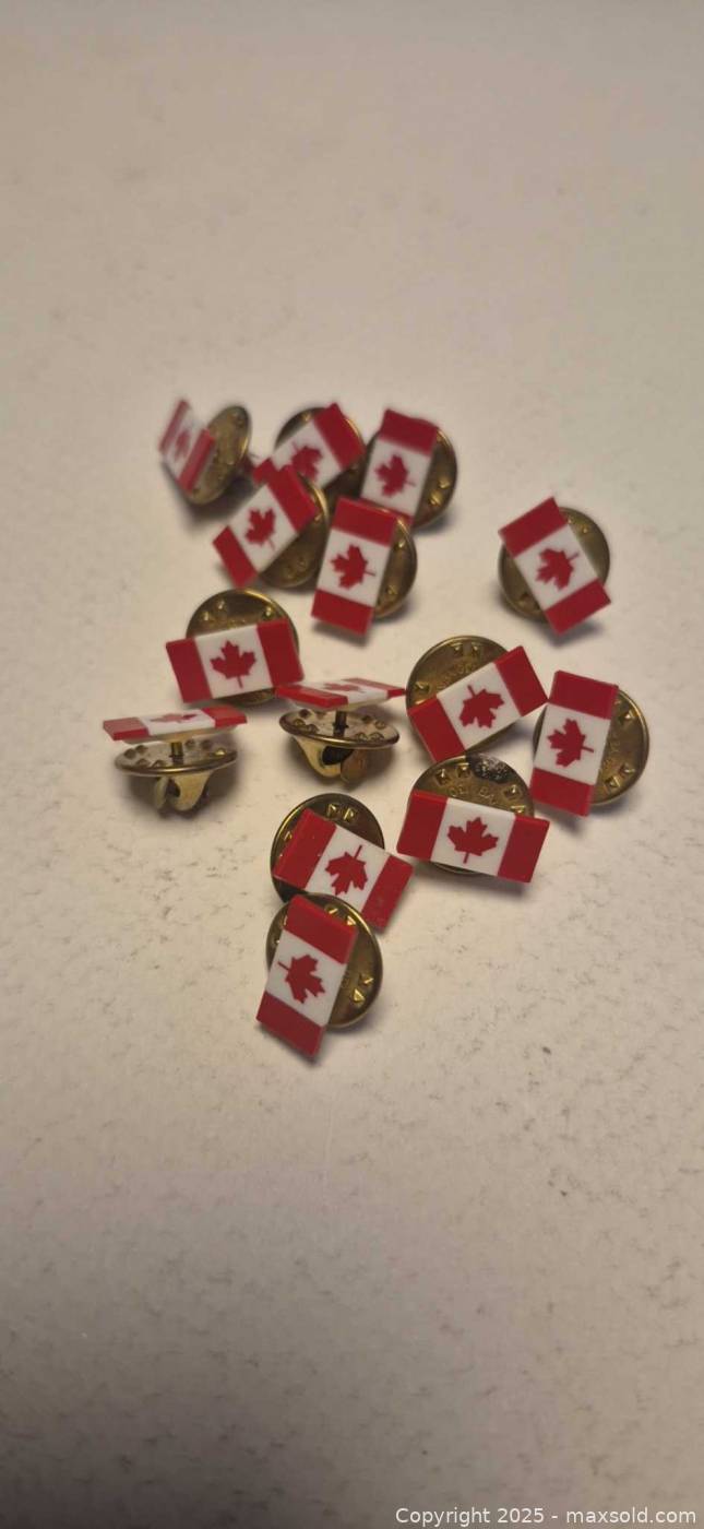 Canadian flag lapel enamel pins 10+ | Maxsold
