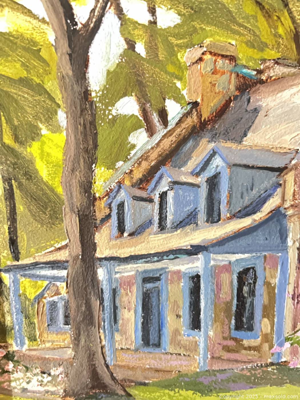 Dori Thompson oil on board cottage landscape | Maxsold