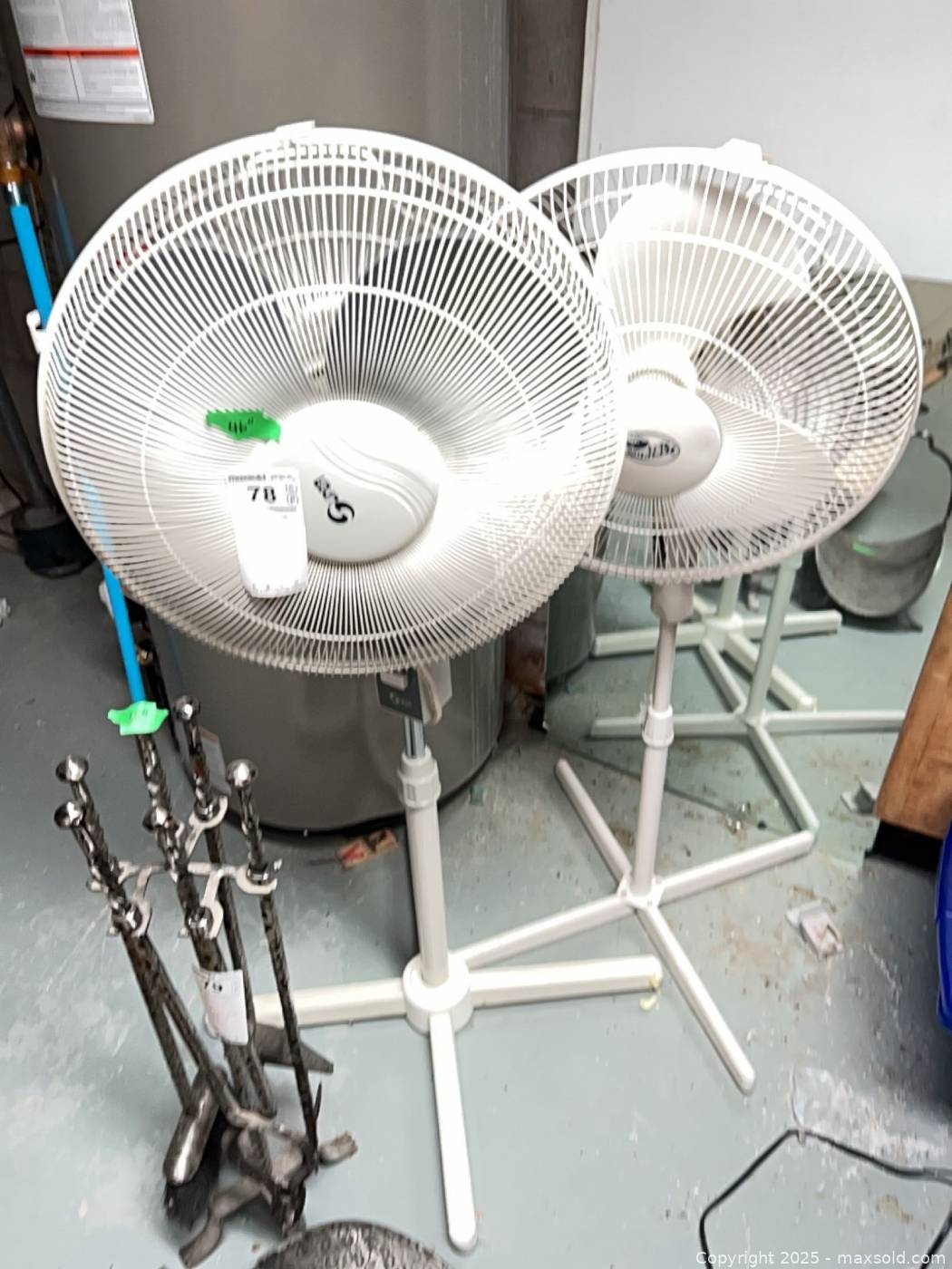 Pair Super 46" electric pedestal floor fans | Maxsold